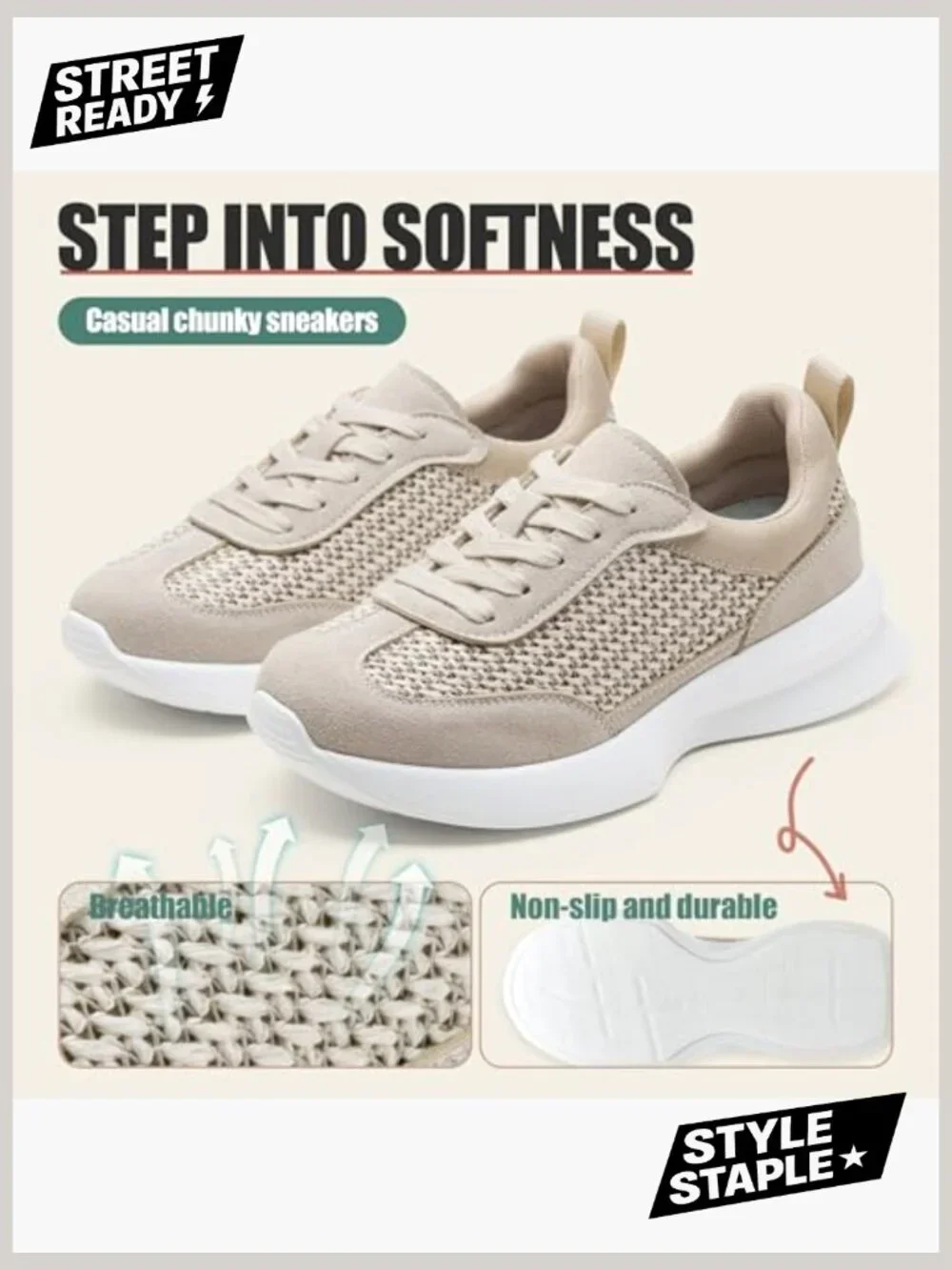Shoes | Lightweight Platform Sneakers Chunky Casual Tennis Shoes Memory ...